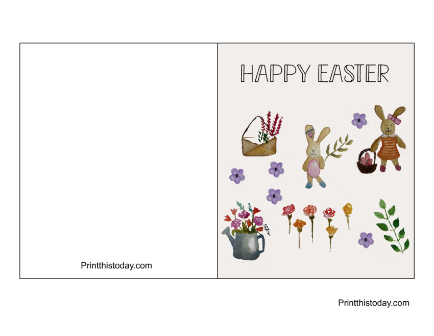 12 Free Printable Cute Bunny Happy Easter Cards