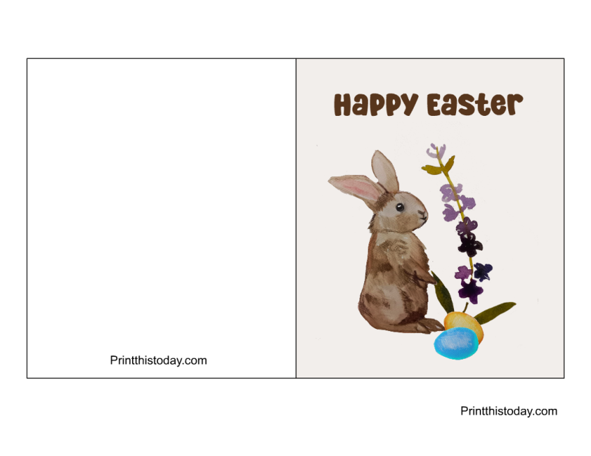 12 Free Printable Cute Bunny Happy Easter Cards