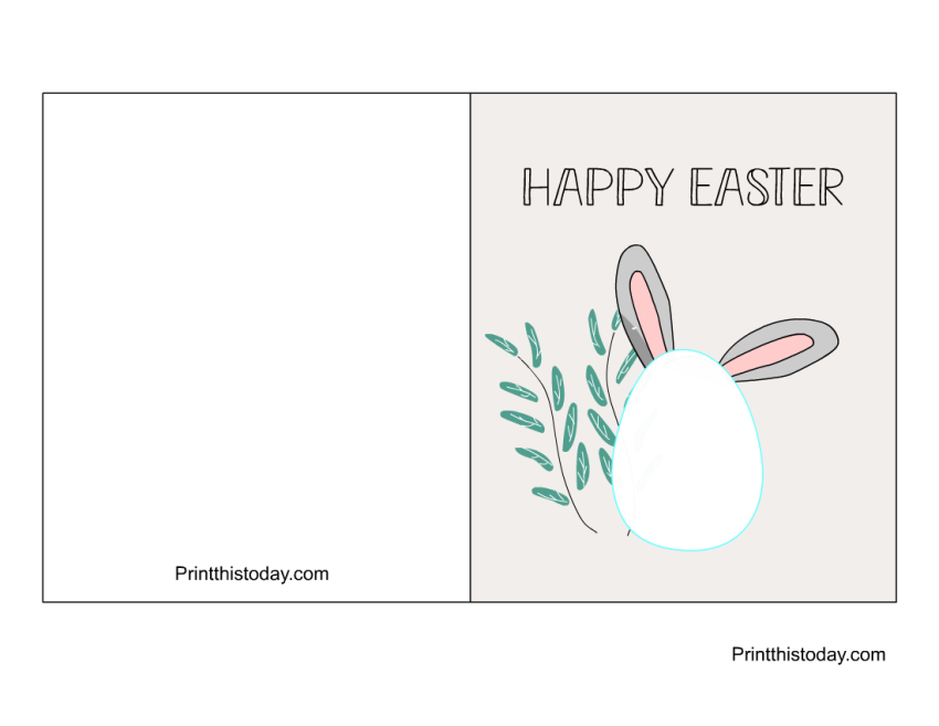 12 Free Printable Cute Bunny Happy Easter Cards
