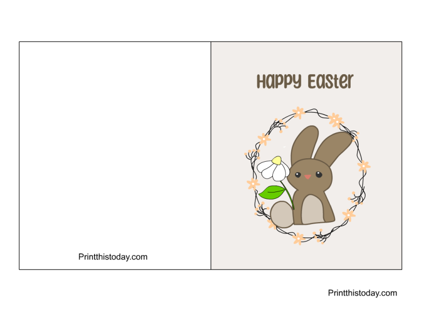 12 Free Printable Cute Bunny Happy Easter Cards