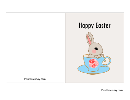 12 Free Printable Cute Bunny Happy Easter Cards