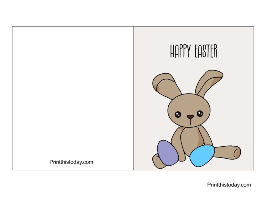12 Free Printable Cute Bunny Happy Easter Cards