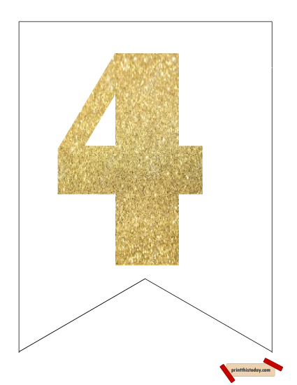 Free Printable Gold Letters and Numbers Banner