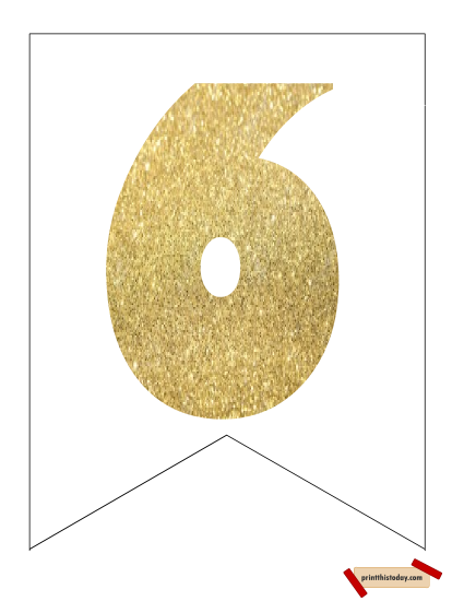 Free Printable Gold Letters and Numbers Banner