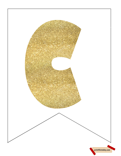 Free Printable Gold Letters and Numbers Banner