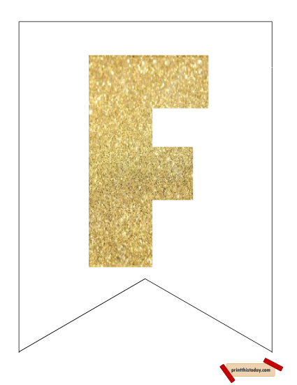 Free Printable Gold Letters and Numbers Banner