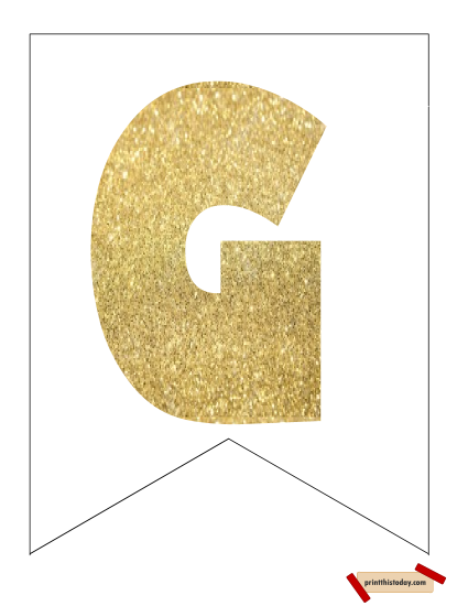 Free Printable Gold Letters and Numbers Banner