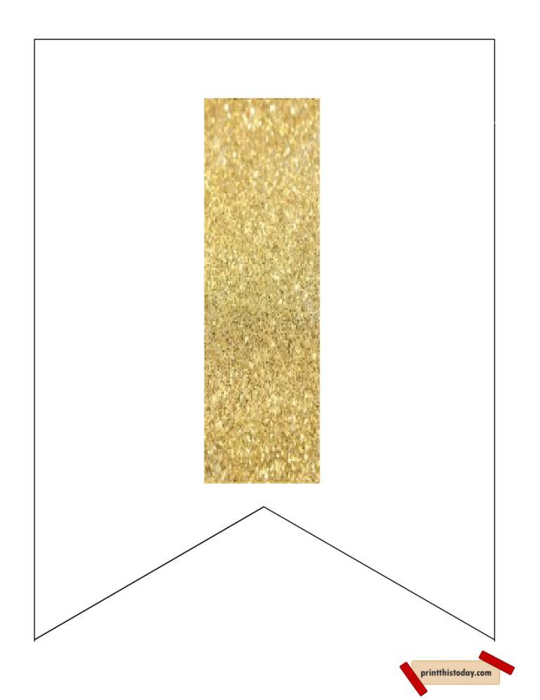 Free Printable Gold Letters and Numbers Banner