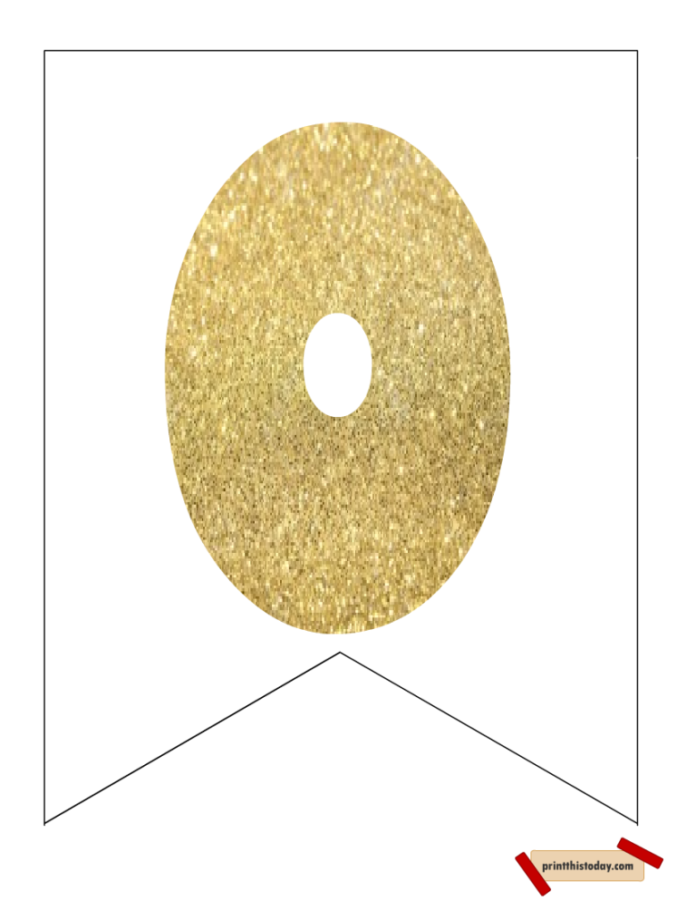 Free Printable Gold Letters and Numbers Banner