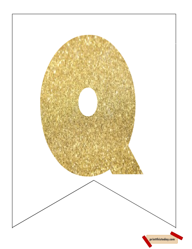 Free Printable Gold Letters and Numbers Banner