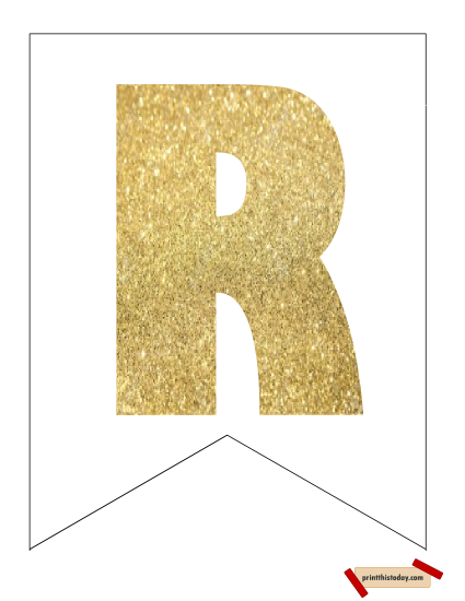 Free Printable Gold Letters and Numbers Banner