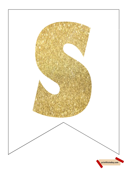 Free Printable Gold Letters and Numbers Banner