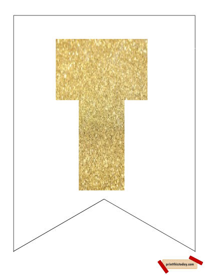 Free Printable Gold Letters and Numbers Banner