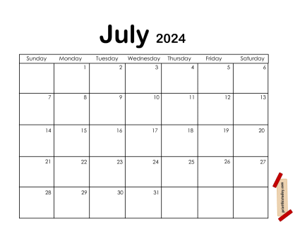 Free Printable July 2024 Calendar Pages and Templates