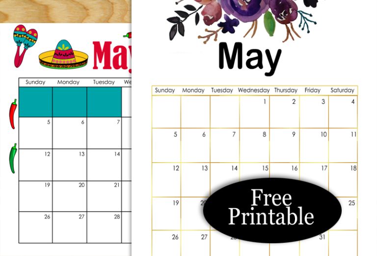 Free Printable May 2024 Monthly Calendar Pages