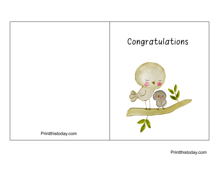 Cute Free Printable New Baby/Baby Shower Cards