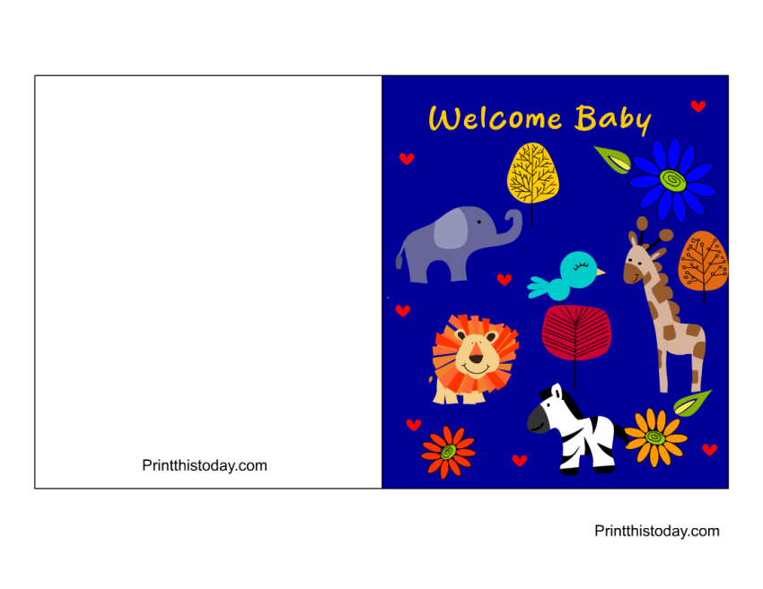 Cute Free Printable New Baby/Baby Shower Cards