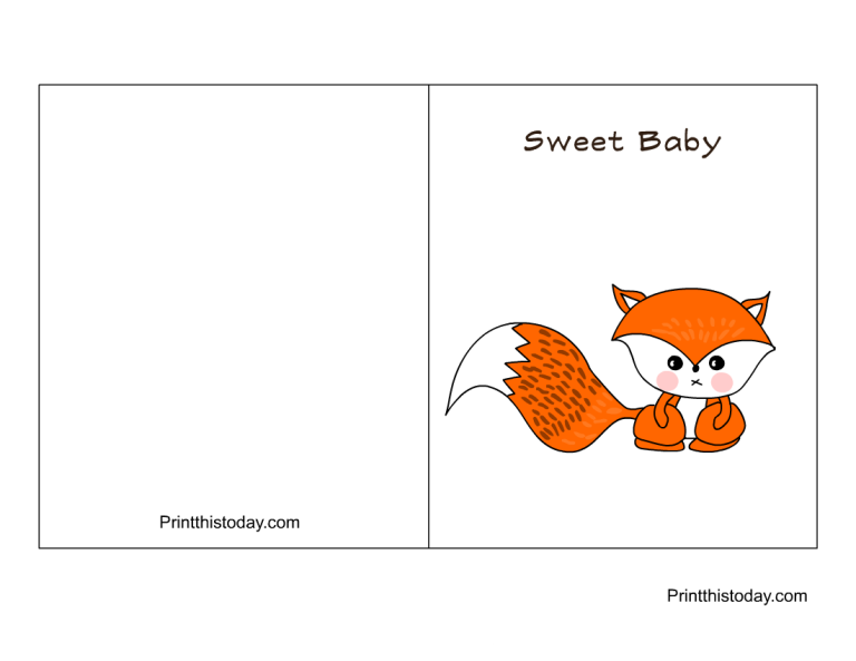 Cute Free Printable New Baby/Baby Shower Cards