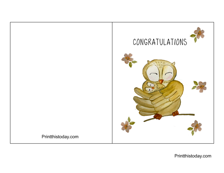 Cute Free Printable New Baby/Baby Shower Cards