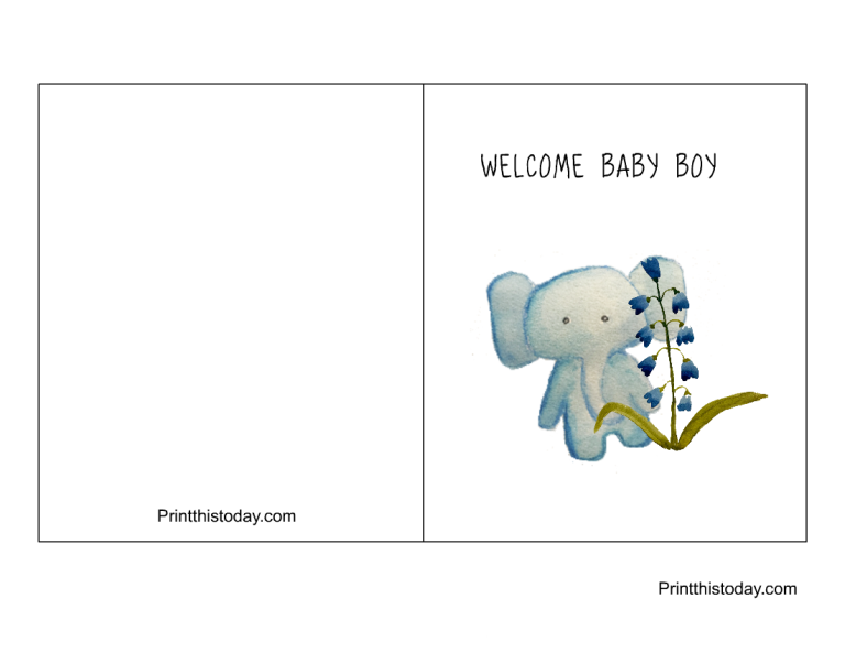 Cute Free Printable New Baby/Baby Shower Cards