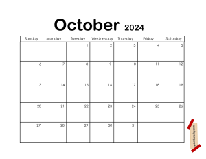 Free Printable October 2024 Calendar Pages