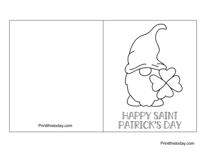 Free Printable Saint Patrick’s Day Cards to Color