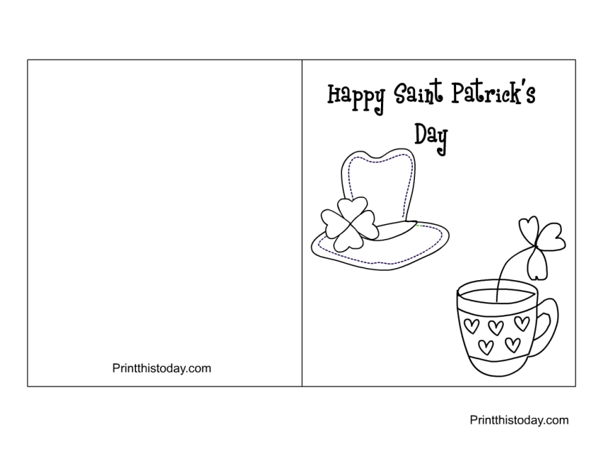 Free Printable Saint Patrick’s Day Cards to Color
