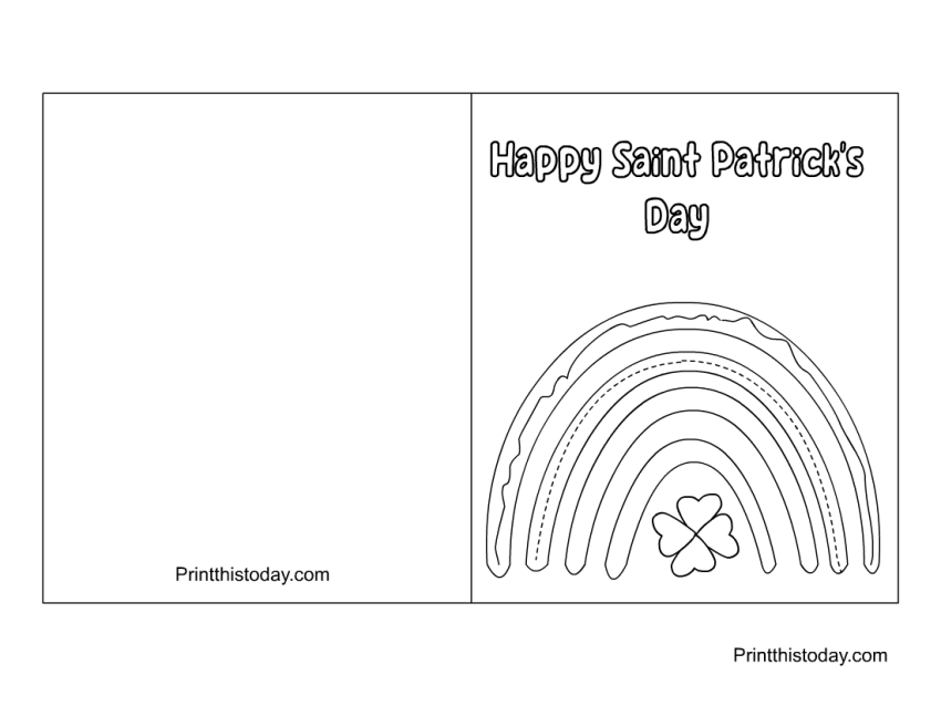 Free Printable Saint Patrick’s Day Cards to Color