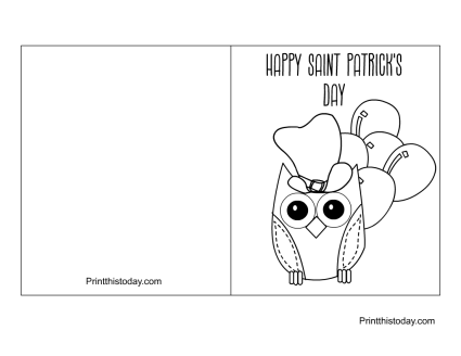 Free Printable Saint Patrick’s Day Cards to Color