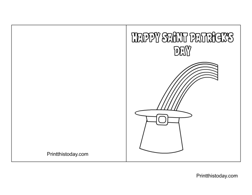 Free Printable Saint Patrick’s Day Cards to Color