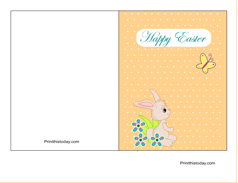 12 Free Printable Cute Bunny Happy Easter Cards