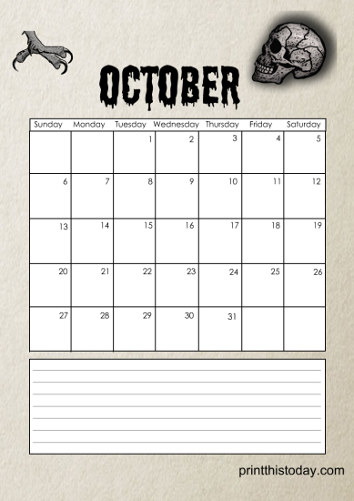 Free Printable October 2024 Calendar Pages