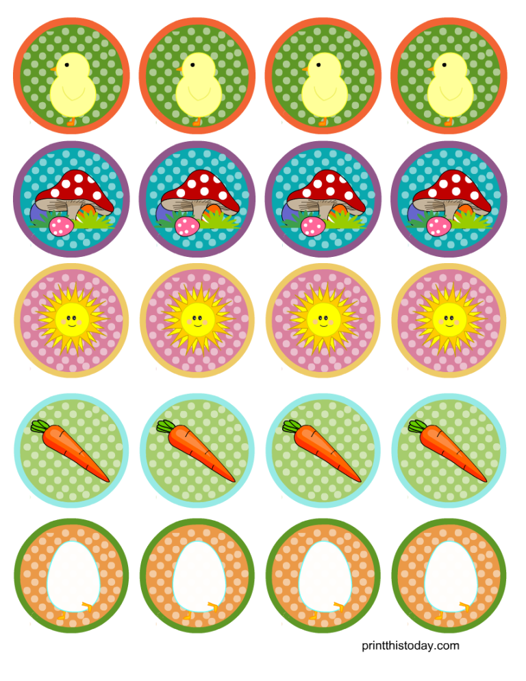 Cute Free Printable Easter Cupcake Toppers