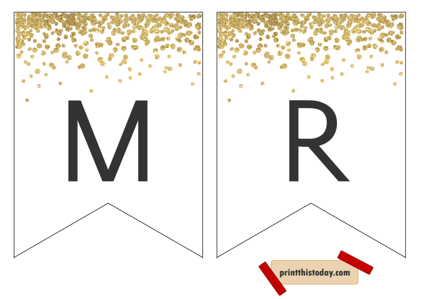 Free Printable “Just Married” and “Mr & Mrs” Wedding Banners