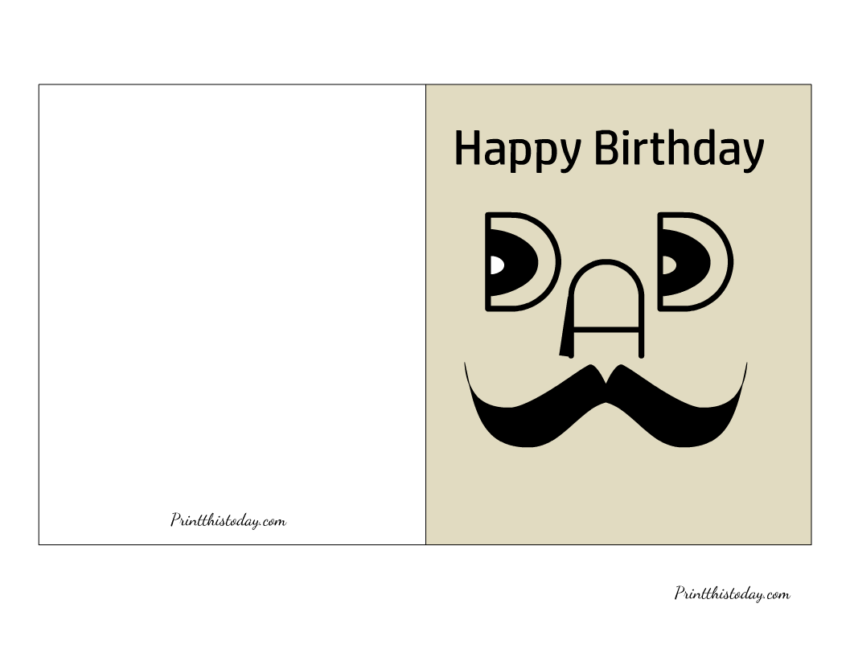 18 Cute and Elegant Free Printable Birthday Cards for Dad