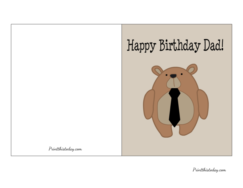 18 Cute and Elegant Free Printable Birthday Cards for Dad