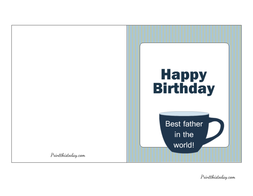 18 Cute and Elegant Free Printable Birthday Cards for Dad