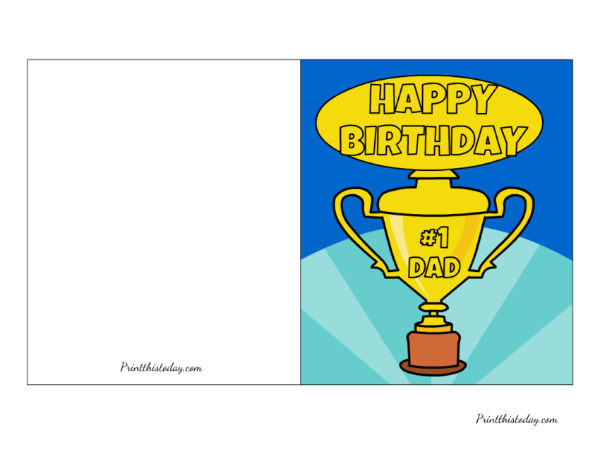 18 Cute and Elegant Free Printable Birthday Cards for Dad