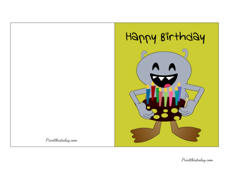 20 Free Printable Birthday Cards for Kids (Cute and Funny)