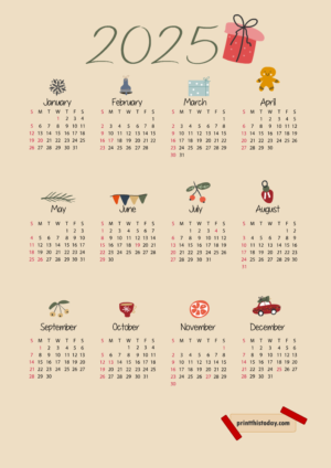 7 Free Printable Cute 2025 Calendars