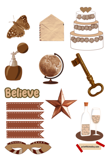 Free Printable Brown Aesthetic Stickers