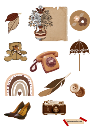 Free Printable Brown Aesthetic Stickers