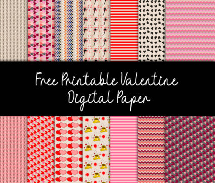 14 Cute Free Printable Valentine’s Day Digital Papers
